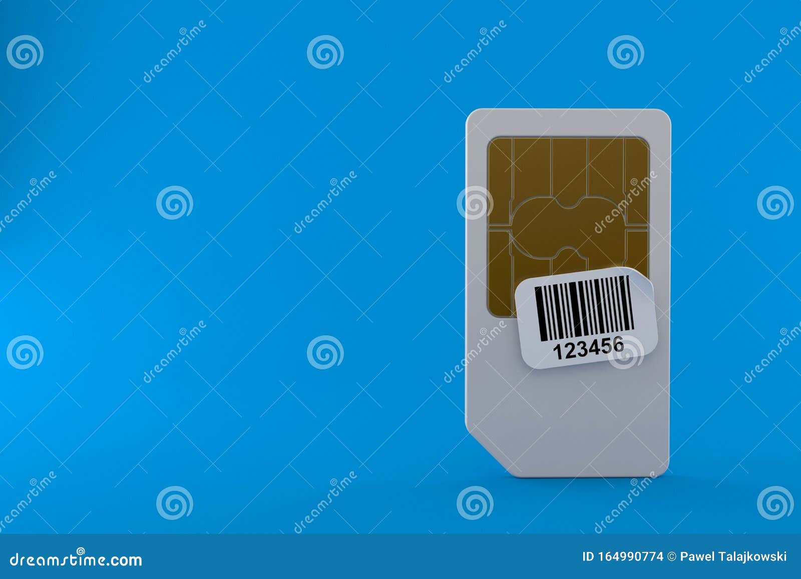 SIM Card with Barcode Sticker Stock Illustration - Illustration of ...