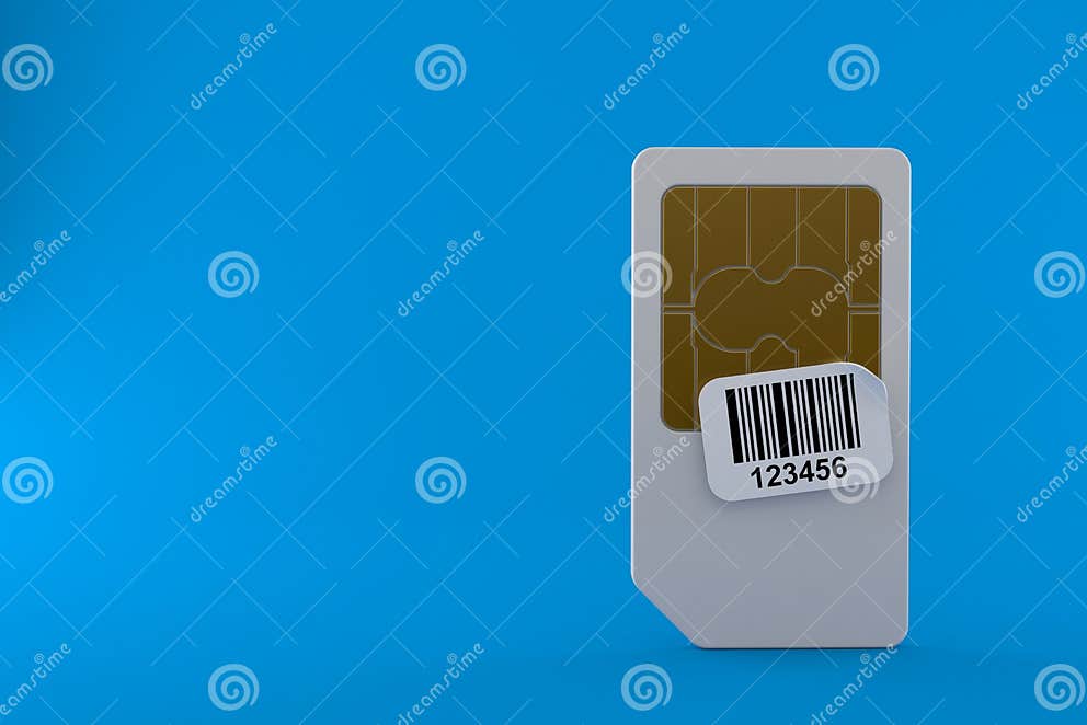 SIM Card with Barcode Sticker Stock Illustration - Illustration of ...