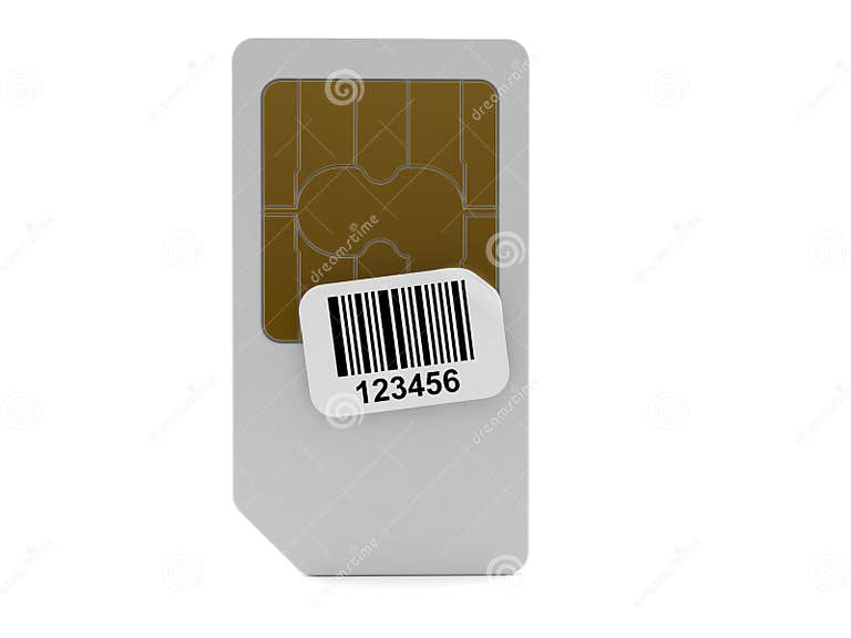 SIM Card with Barcode Sticker Stock Illustration - Illustration of ...