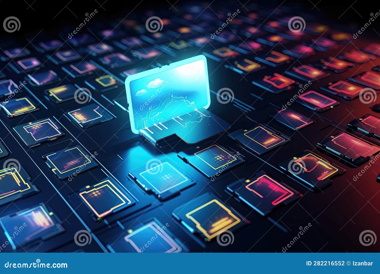 Sim Card and Cloud Computer System Illustration Generative Ai Stock ...