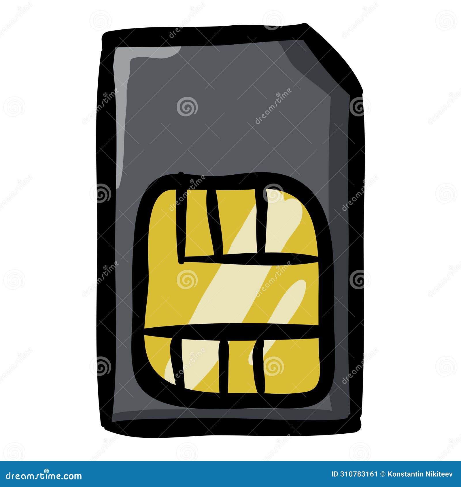 SIM Card Hand Drawn Doodle Icon Stock Vector - Illustration of ...