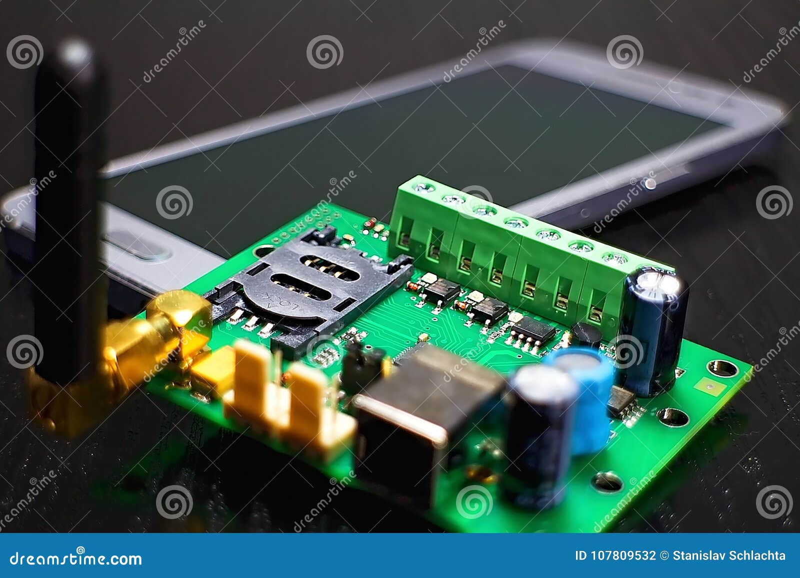 SIM Card Holder As Part of GSM Communicator with Antenna. Stock Photo ...
