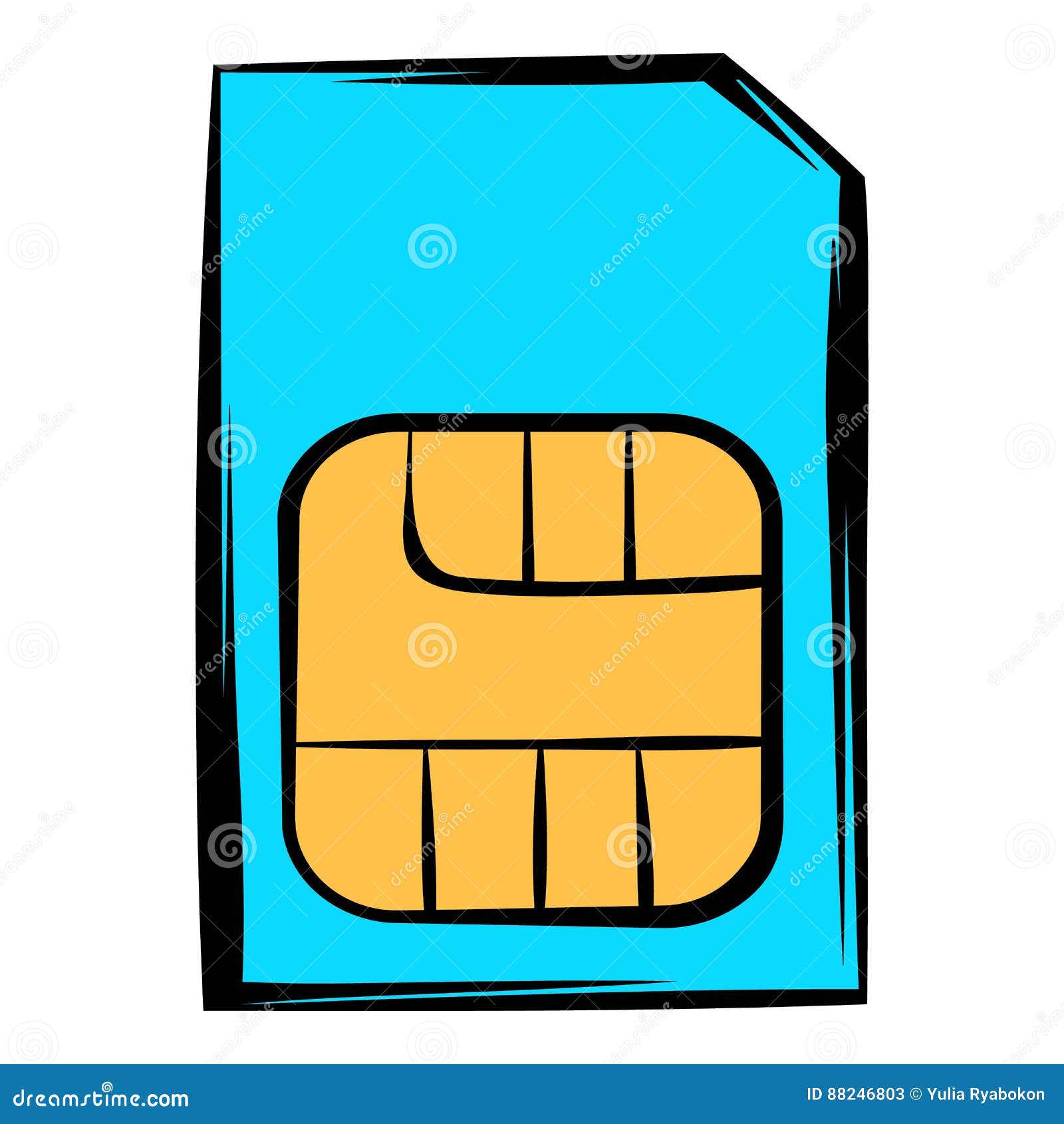 Sim Card Icon, Icon Cartoon Stock Vector - Illustration of global ...
