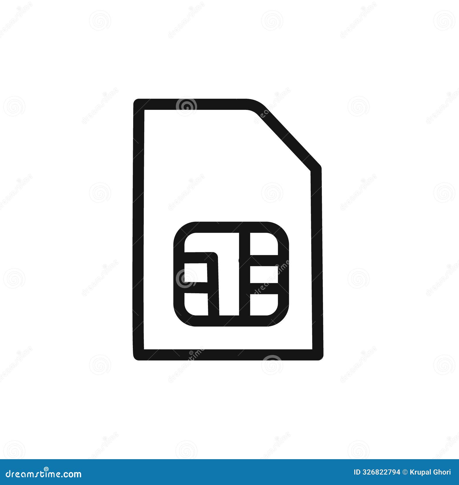 Sim Card Icon Linear Vector Graphics Sign Stock Vector - Illustration ...