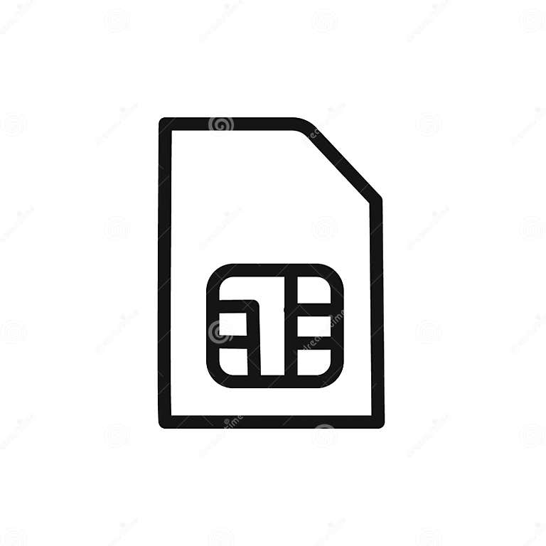 Sim Card Icon Linear Vector Graphics Sign Stock Vector - Illustration ...