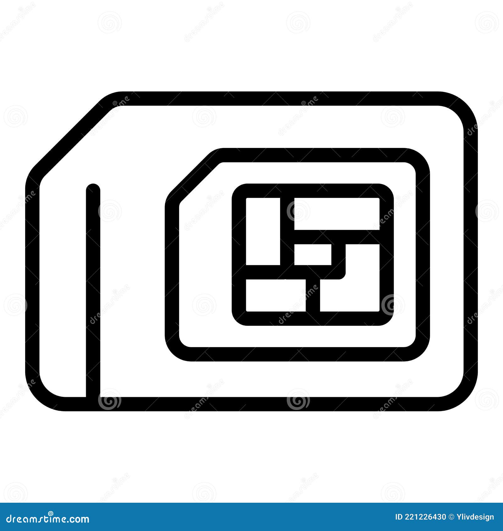 Sim Card Icon, Outline Style Stock Vector - Illustration of portable ...
