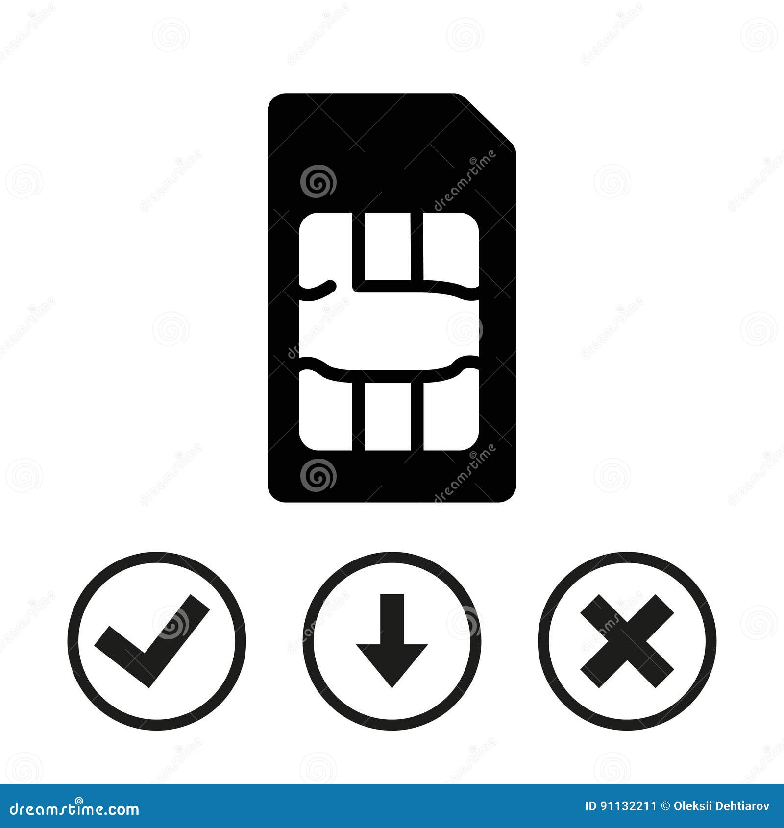 Sim Card Icon Stock Vector Illustration Flat Design Stock Vector ...