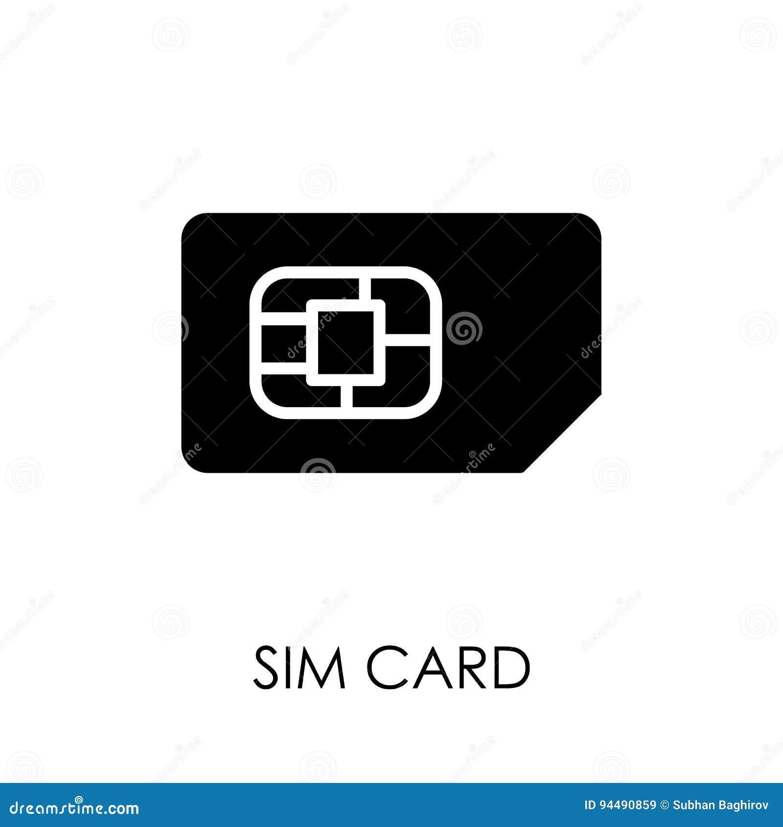 SIM Card Icon Symbol Flat Style Vector Illustration Stock Vector ...