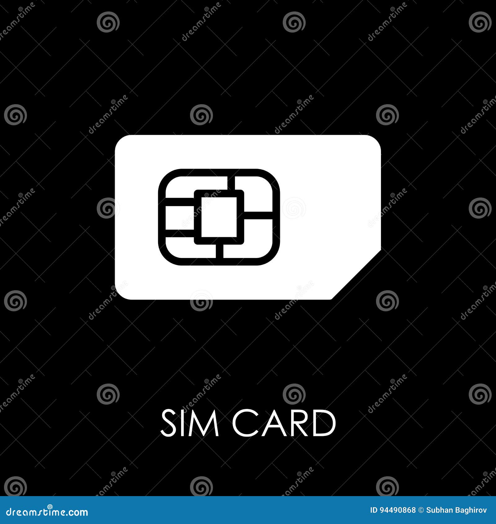 SIM Card Icon Symbol Flat Style Vector Illustration Stock Vector ...