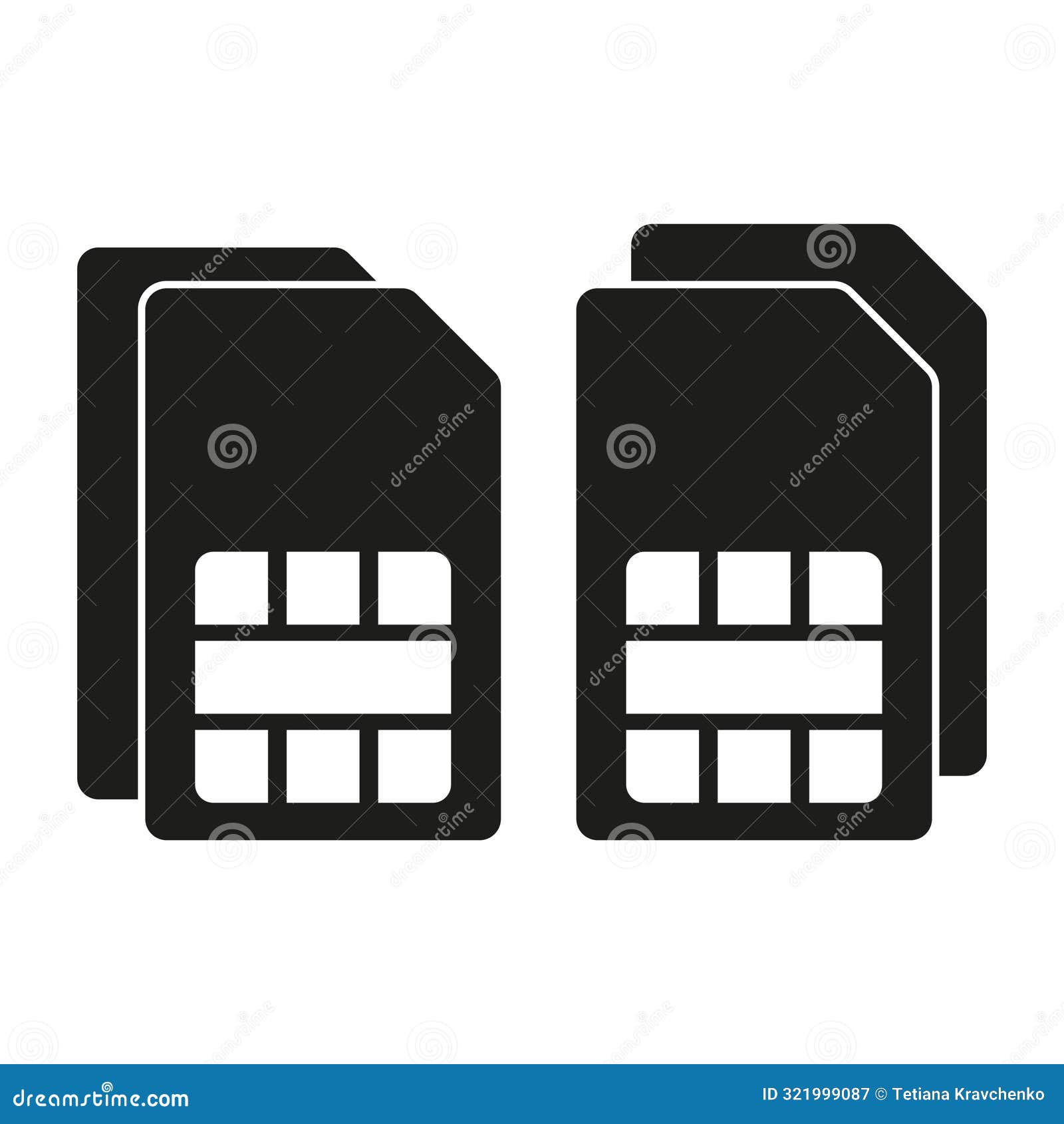 SIM Card Icons. Mobile Network Symbol. Simple Vector Art Stock Vector ...