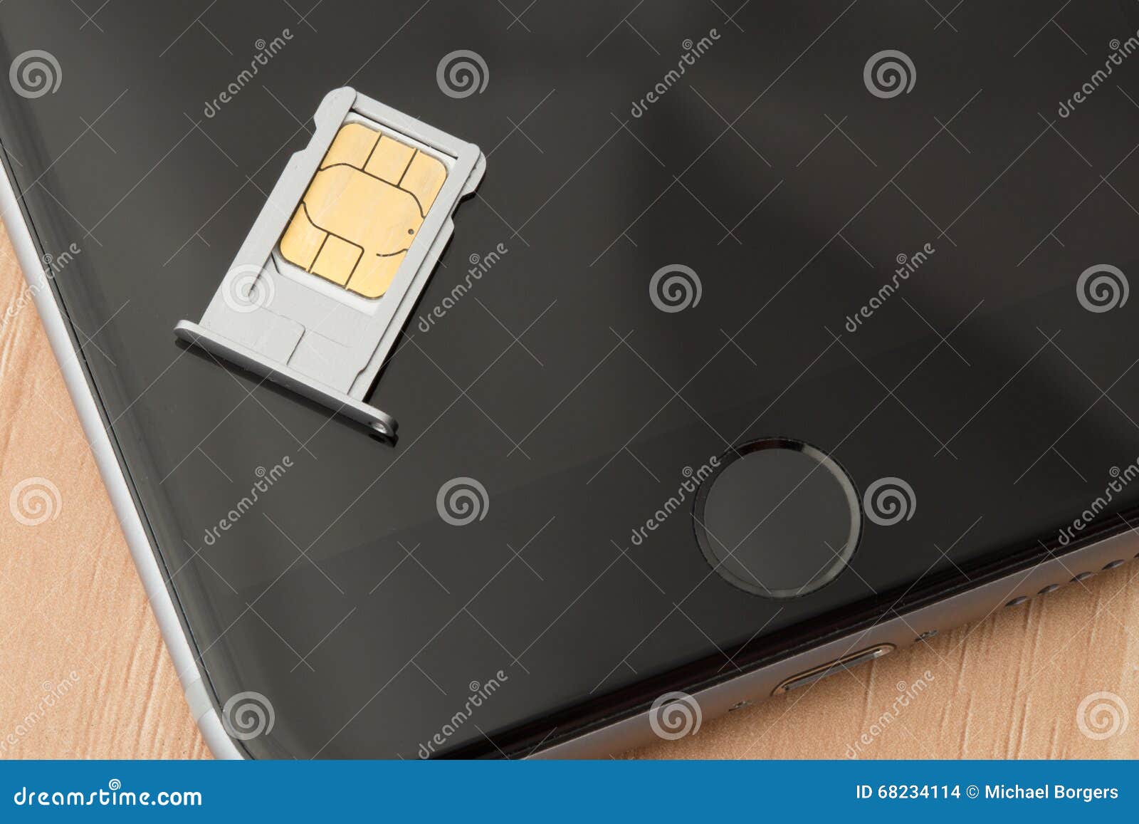 Sim card on iPhone 6 stock photo. Image of information - 68234114