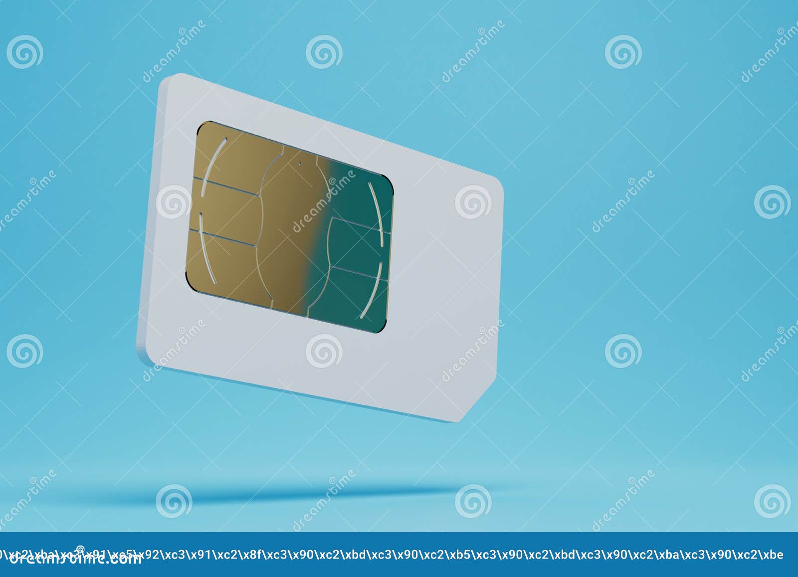 SIM Card for Mobile Phone or Tablet on a Blue Background. 3D Render ...