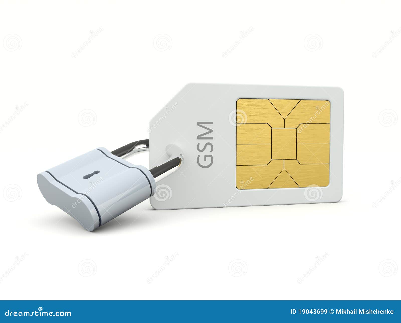 Sim card with padlock stock illustration. Illustration of connection ...