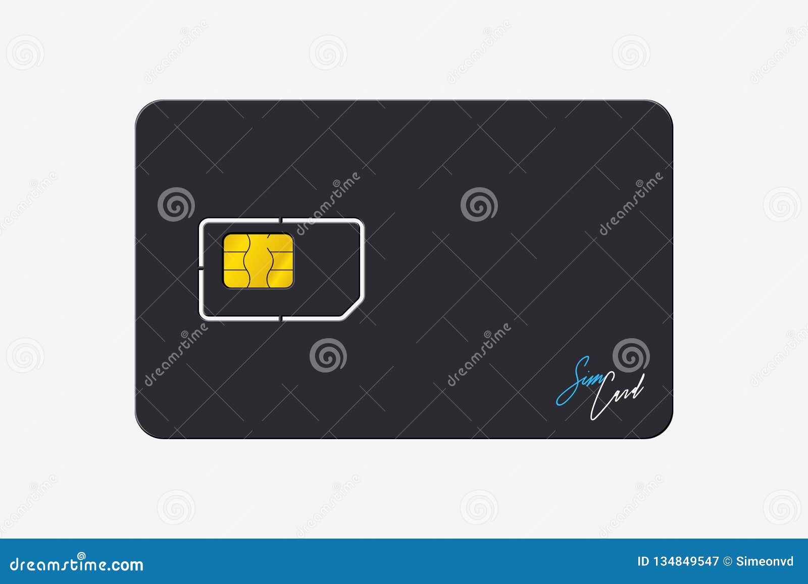 SIM Card. Phone Chip. Realistic Vector Icon Stock Vector - Illustration ...