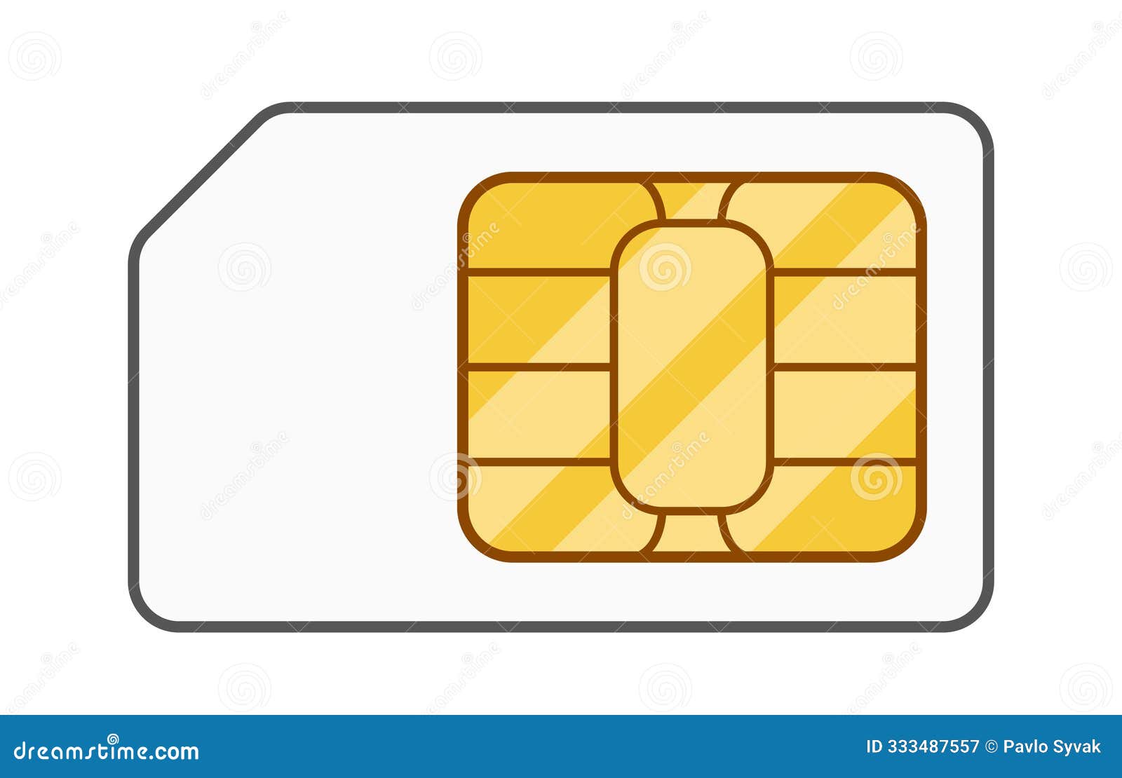 Sim Card, Prominently Displaying Its Internal Chip Scheme Isolated on ...