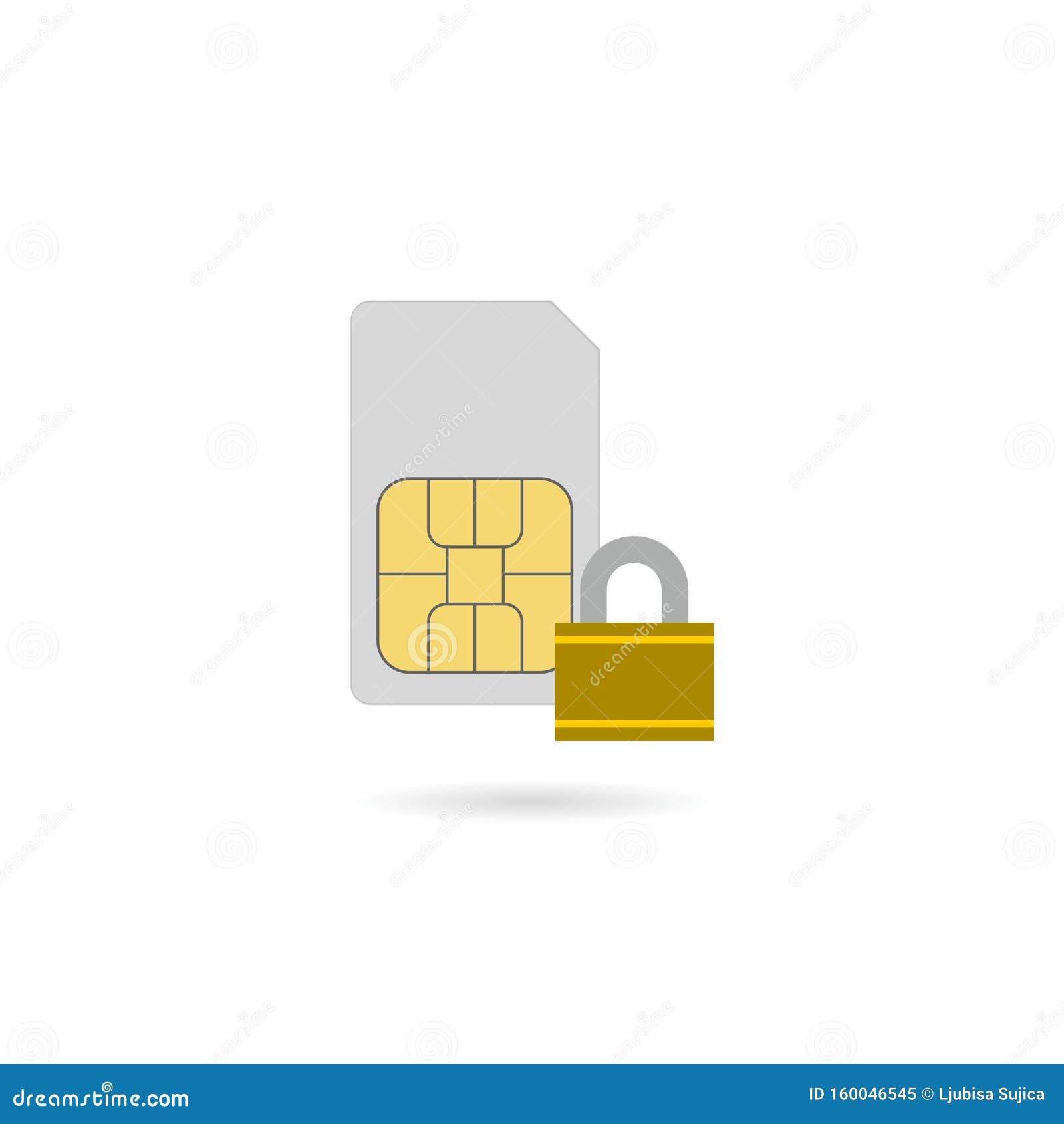 SIM Card Protect Concept, Simple Sign Isolated On White Background ...