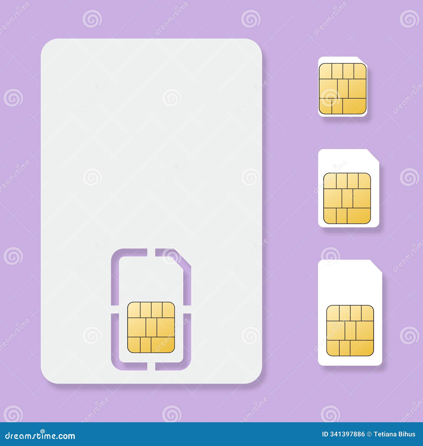 Sim Card Realistic Icon Set. Vector Illustration Stock Illustration ...