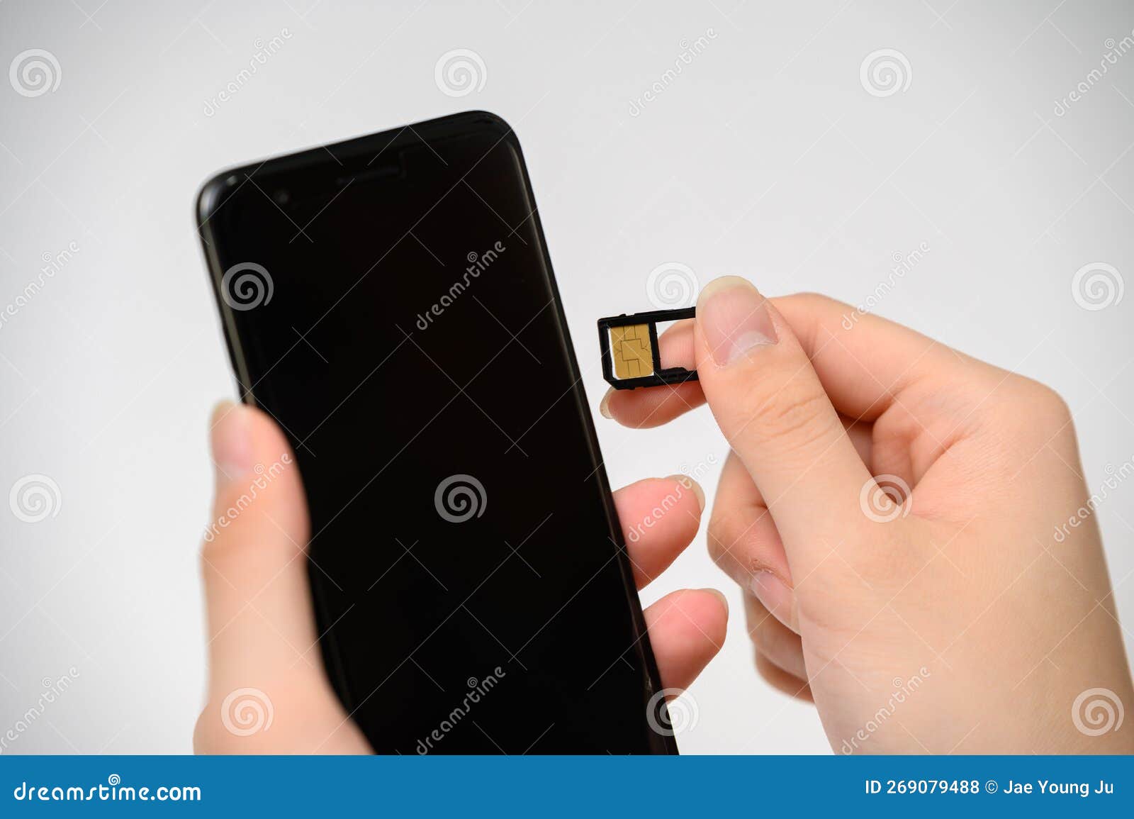 SIM Card Replacement in the Phone. Mobile Simcard Stock Photo - Image ...