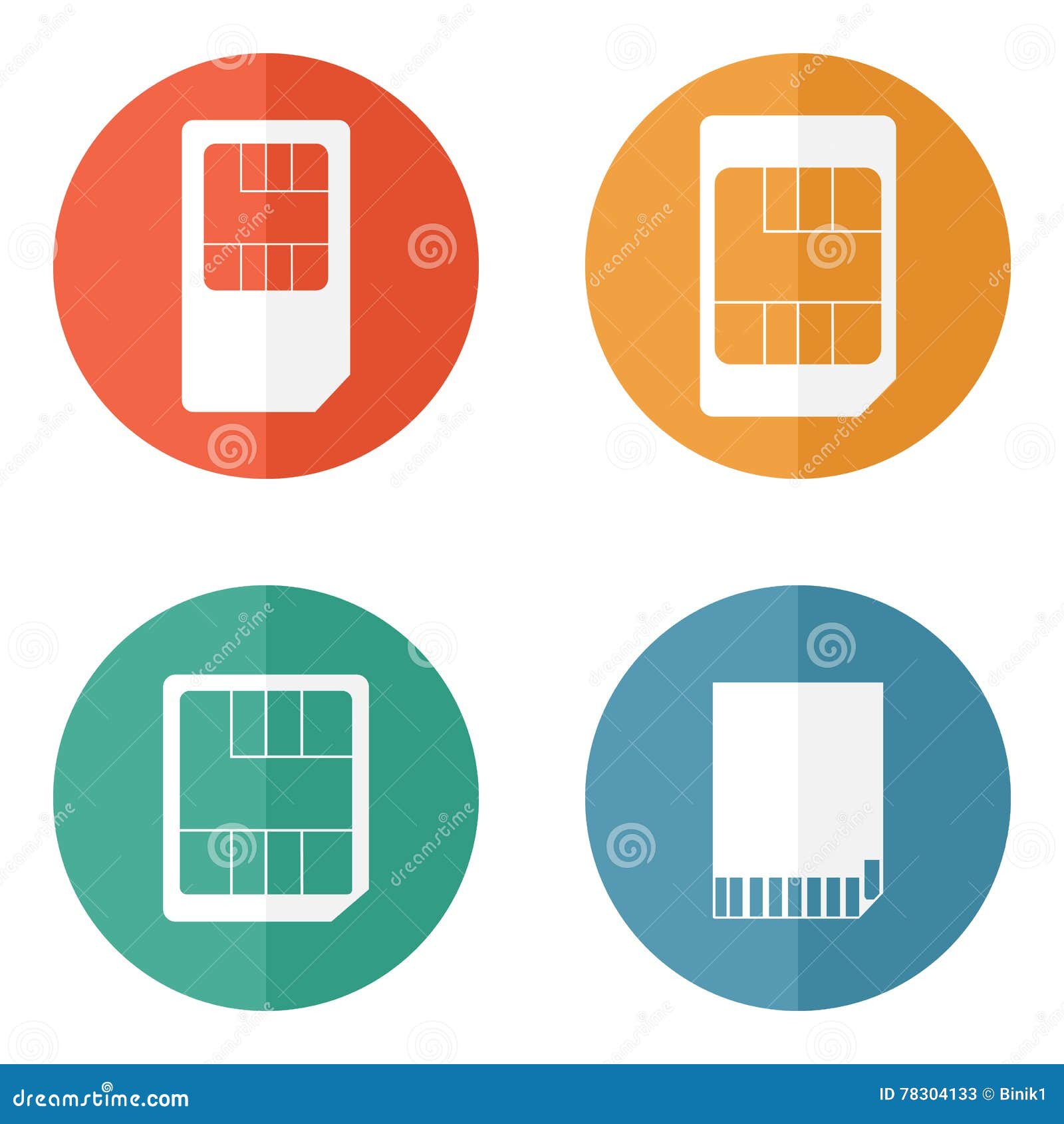 Sim card and SD card icons stock vector. Illustration of design - 78304133