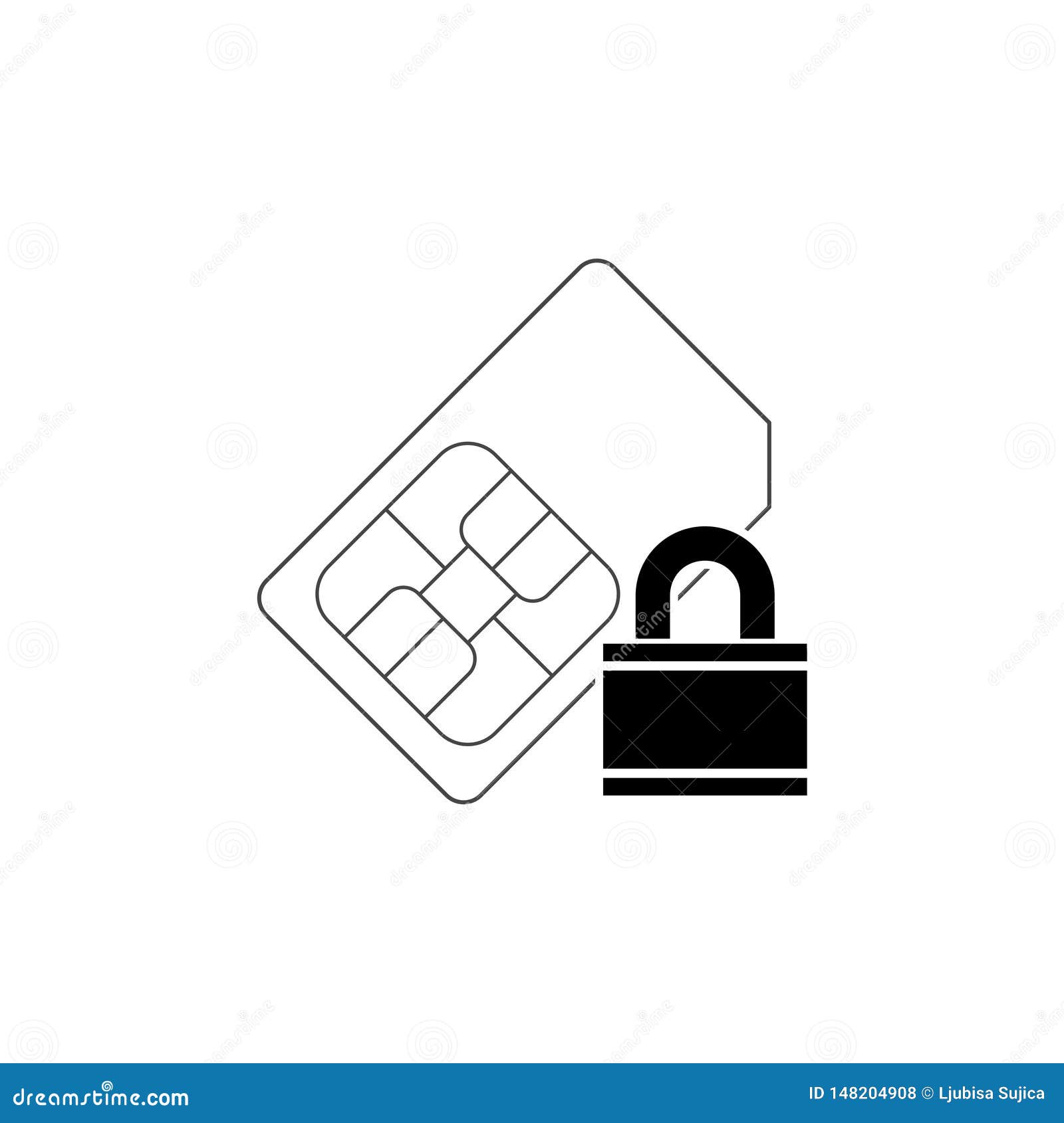 Sim-card Security Icon, Lock Sim Card Concept Stock Vector ...