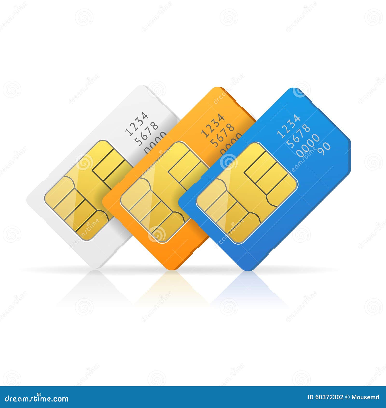 Sim Card Set. Vector stock vector. Illustration of identity - 60372302