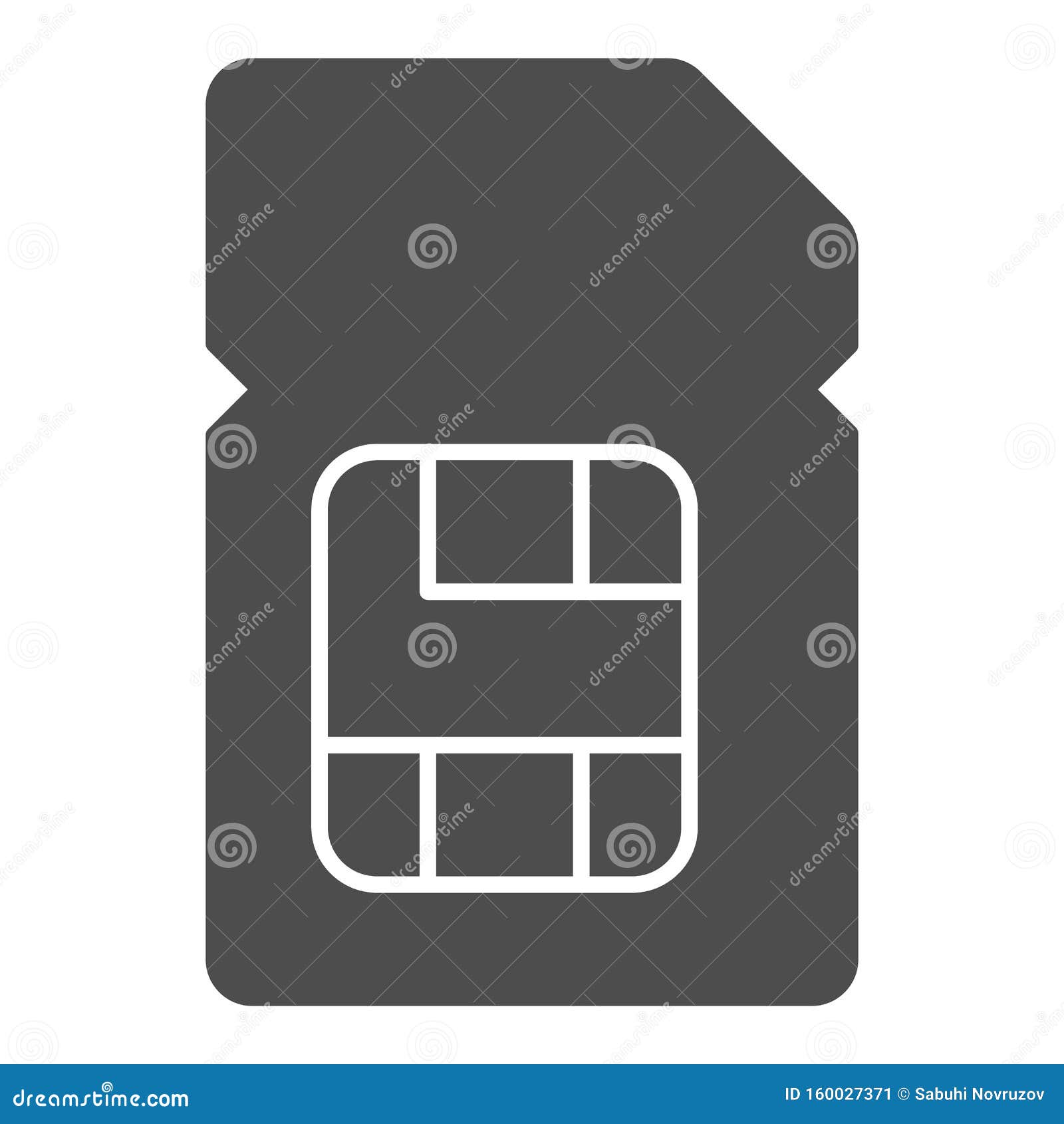Sim Card Solid Icon. Mobile Chip Vector Illustration Isolated on White ...