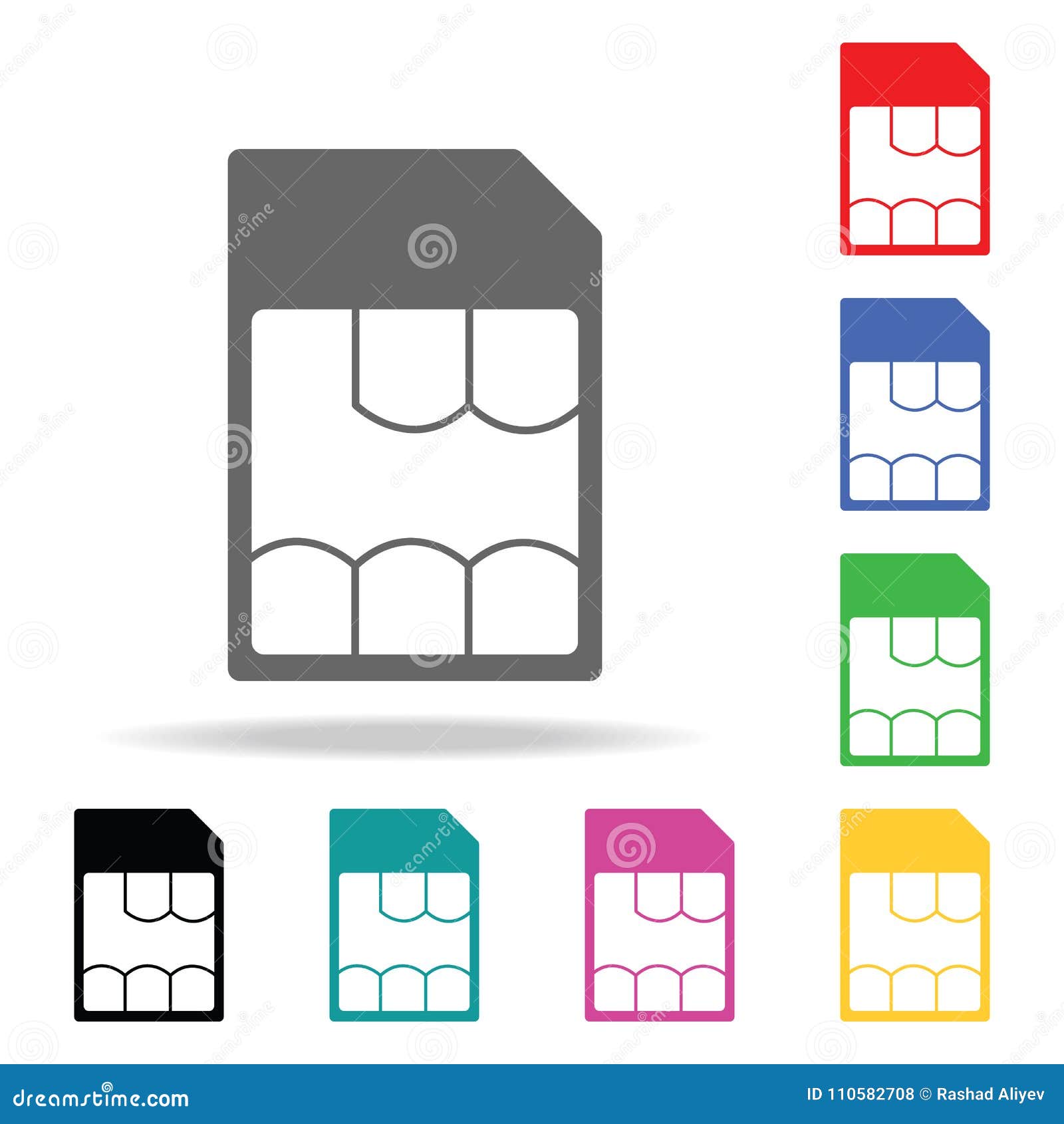 Sim Card Symbol Icon. Elements in Multi Colored Icons for Mobile ...