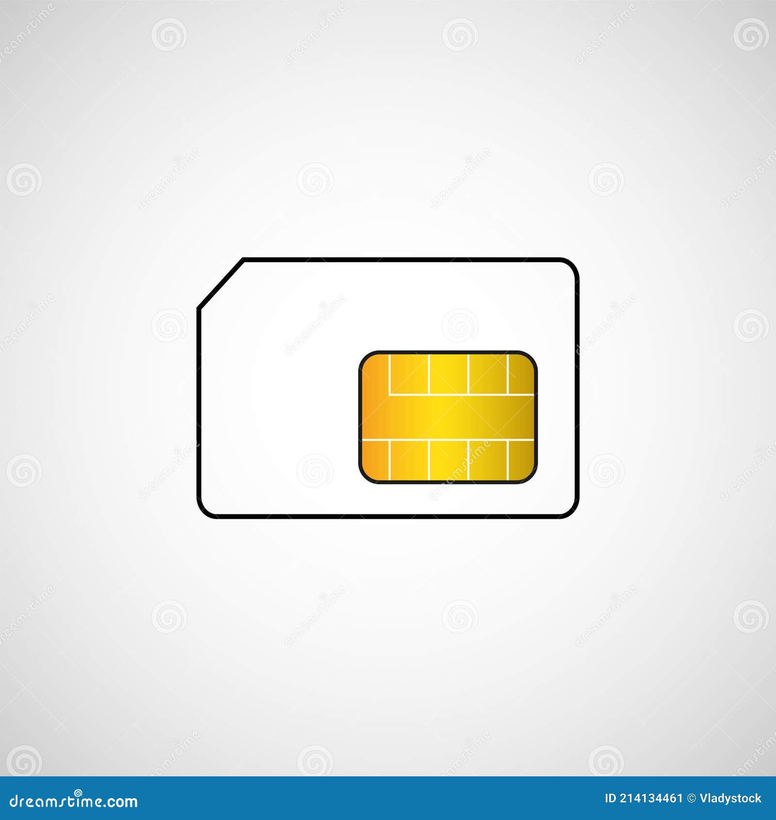 Sim Card Symbol, Icon. Flat Vector Stock Vector - Illustration of ...