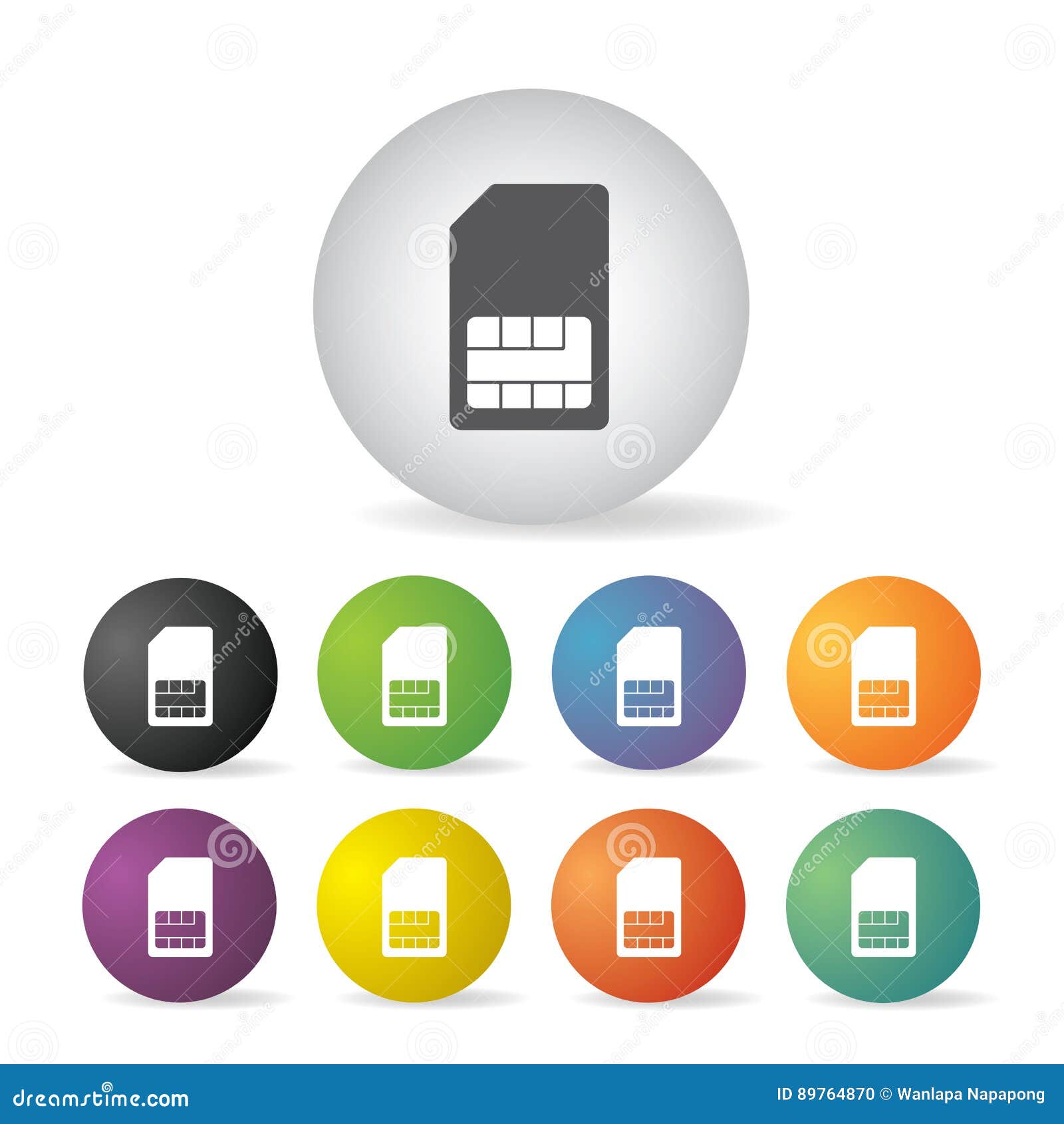 Sim card symbol set stock illustration. Illustration of orange - 89764870