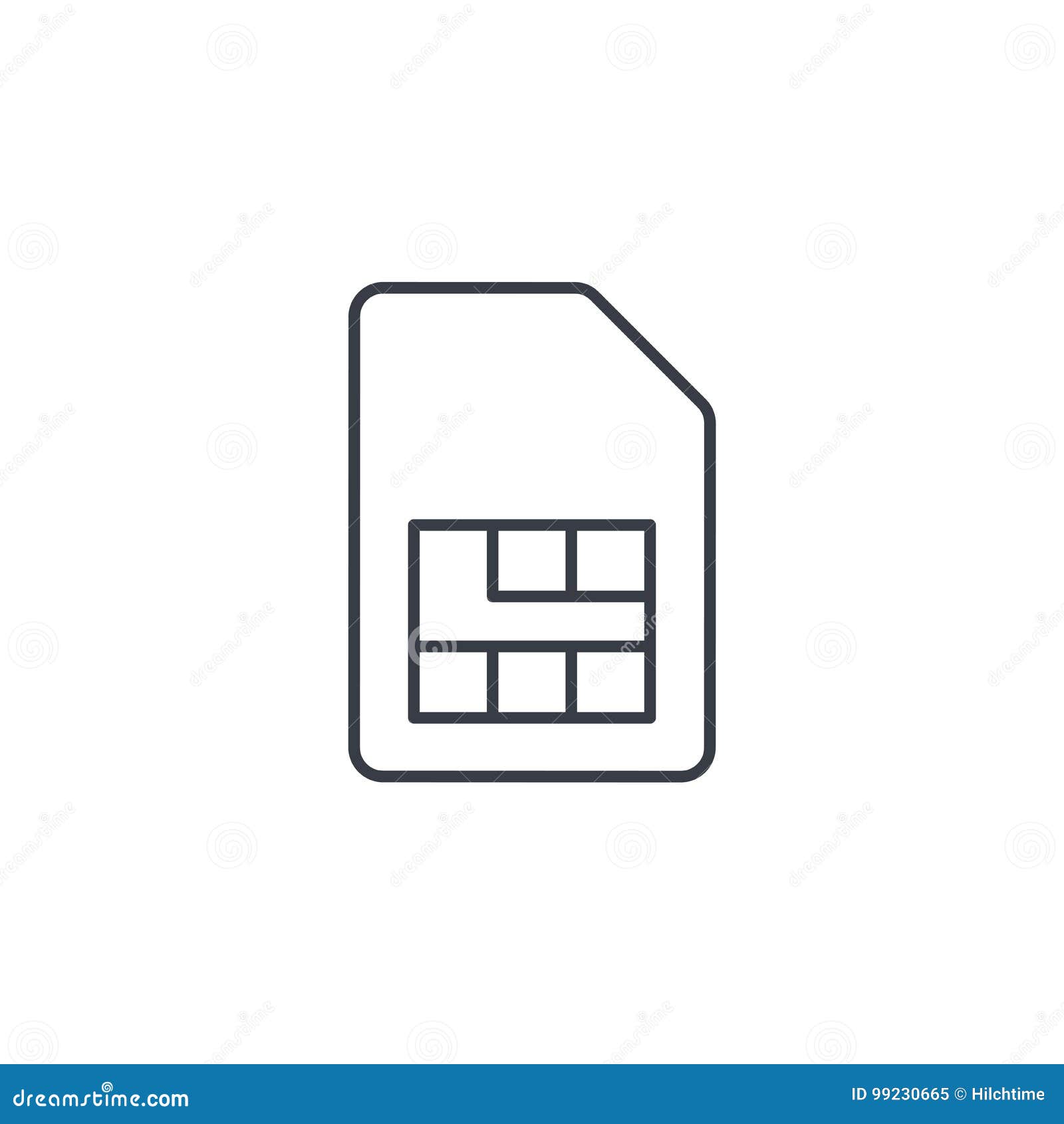 SIM Card Thin Line Icon. Linear Vector Symbol Stock Vector ...