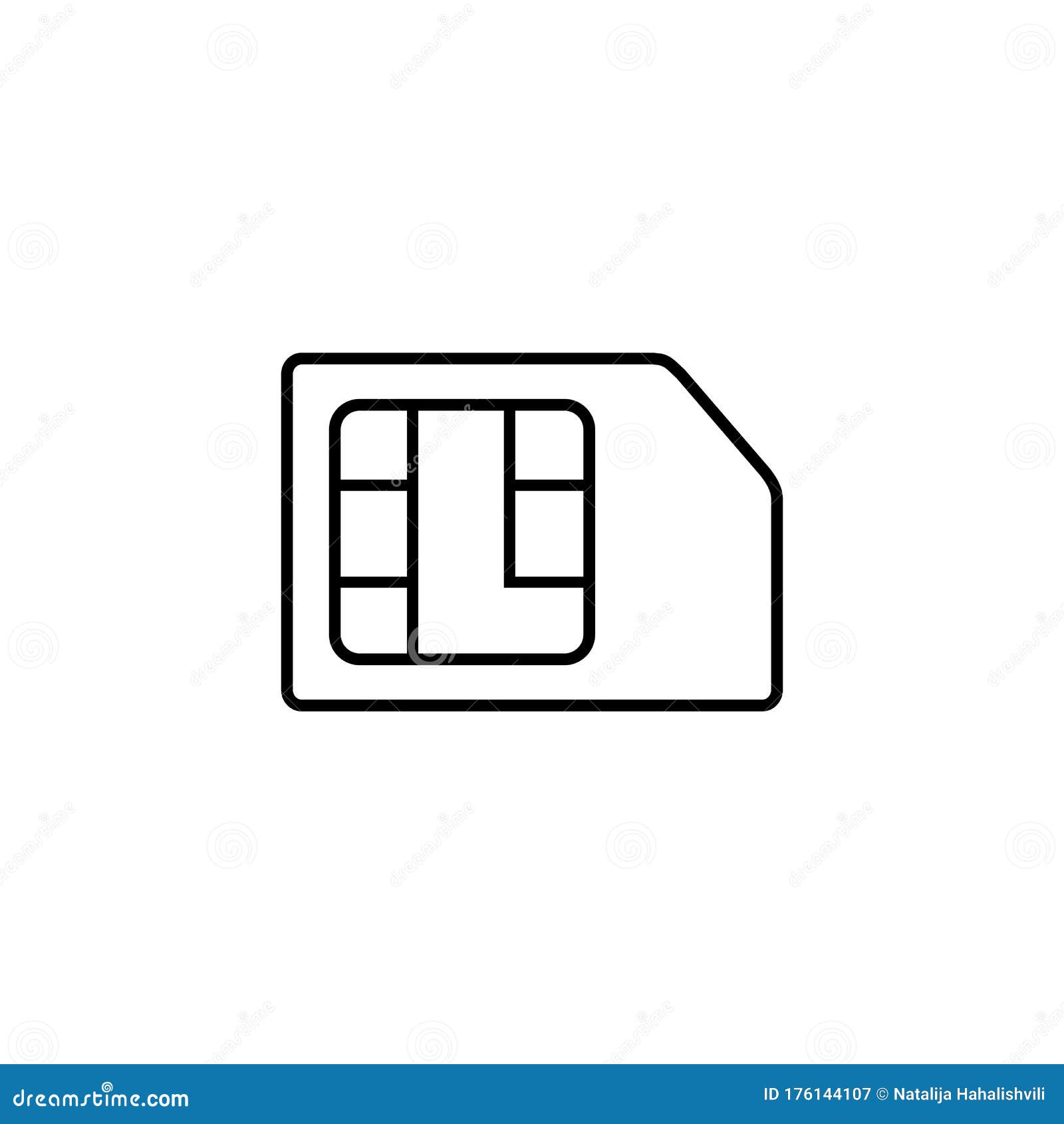 Sim Card Vector Line Icon. Sim Card Icon Symbol Stock Vector ...