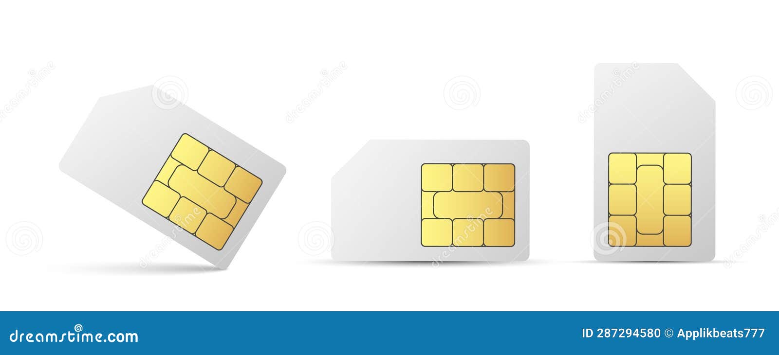 Sim Card Vector Mobile Phone Icon Chip. Vector Cellphone Simcard Set ...