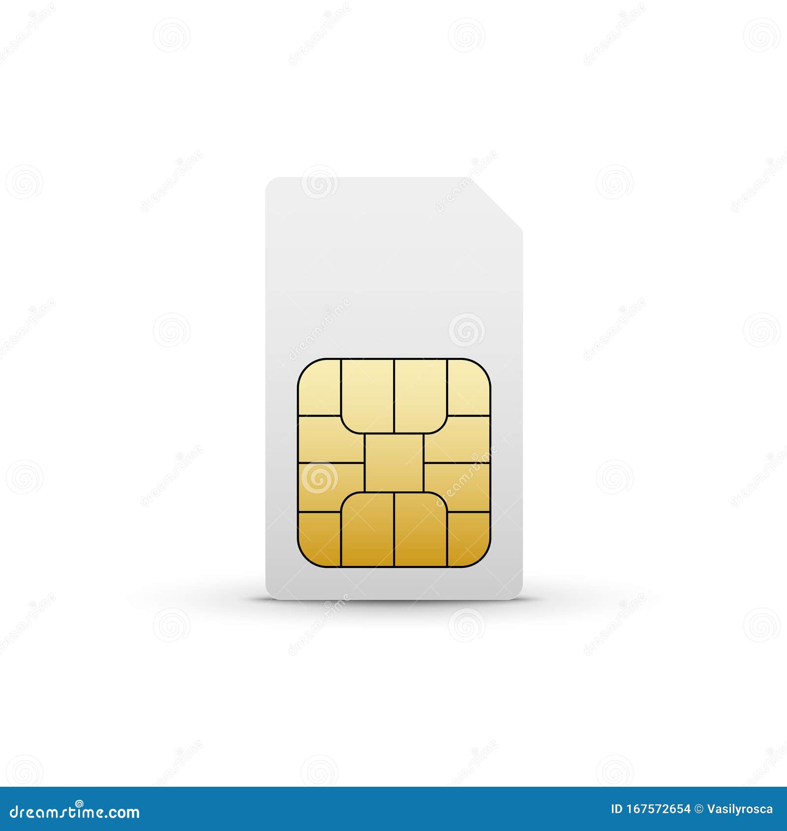 Sim Card Vector Mobile Phone Icon Chip. Simcard Isolated 3d Design Gsm ...