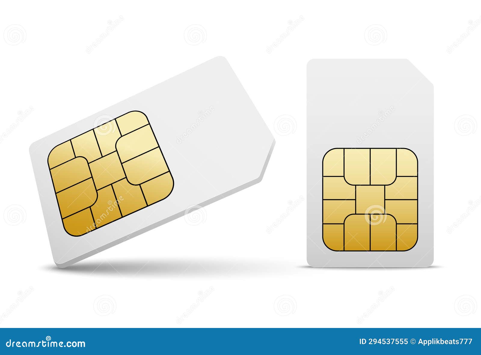 Sim Card Vector Mobile Phone Icon Chip. Simcard Isolated 3d Design Gsm ...