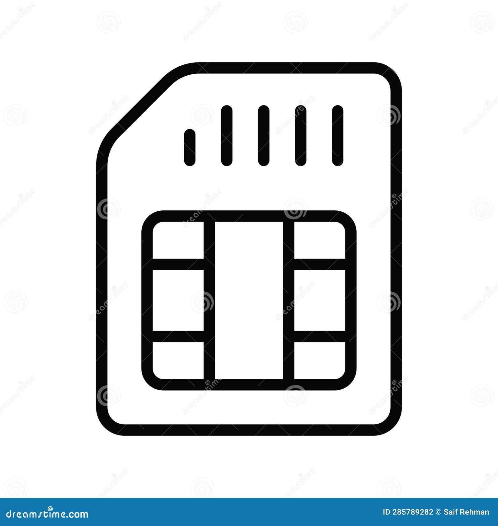 Sim Card Vector Outline Icon Design Illustration. Cloud Computing ...