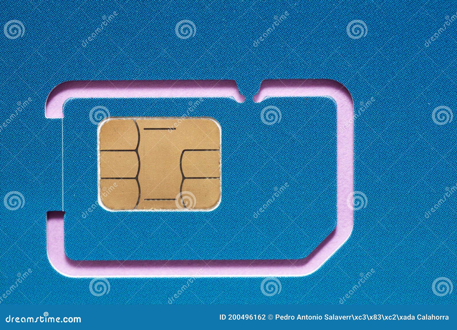 Sim card view stock photo. Image of blue, metallic, gold - 200496162