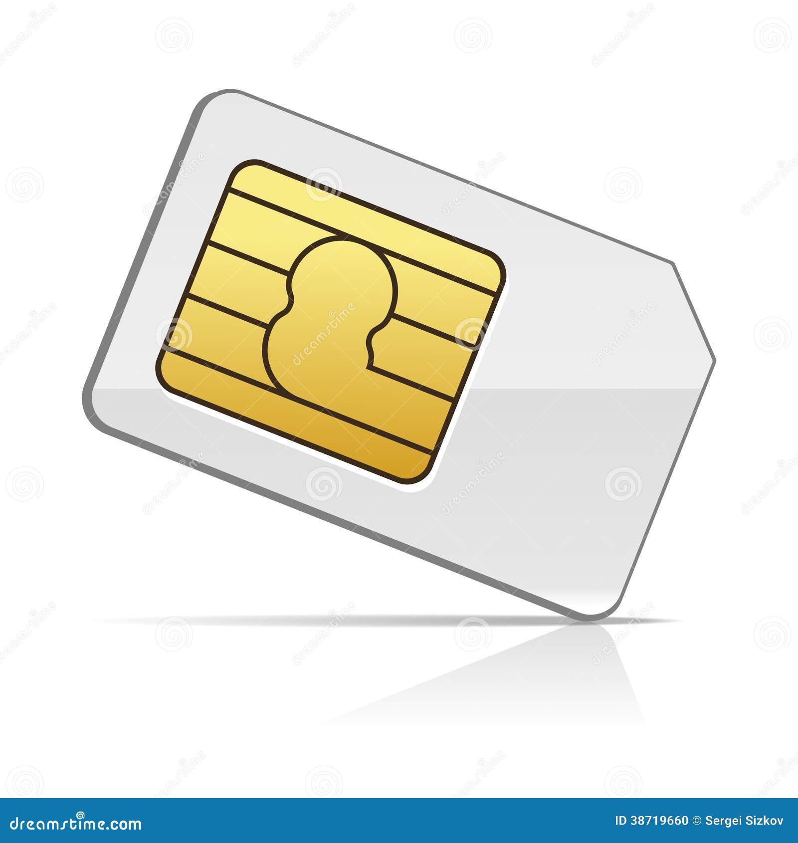 Sim Card on White Background Stock Vector - Illustration of gold ...