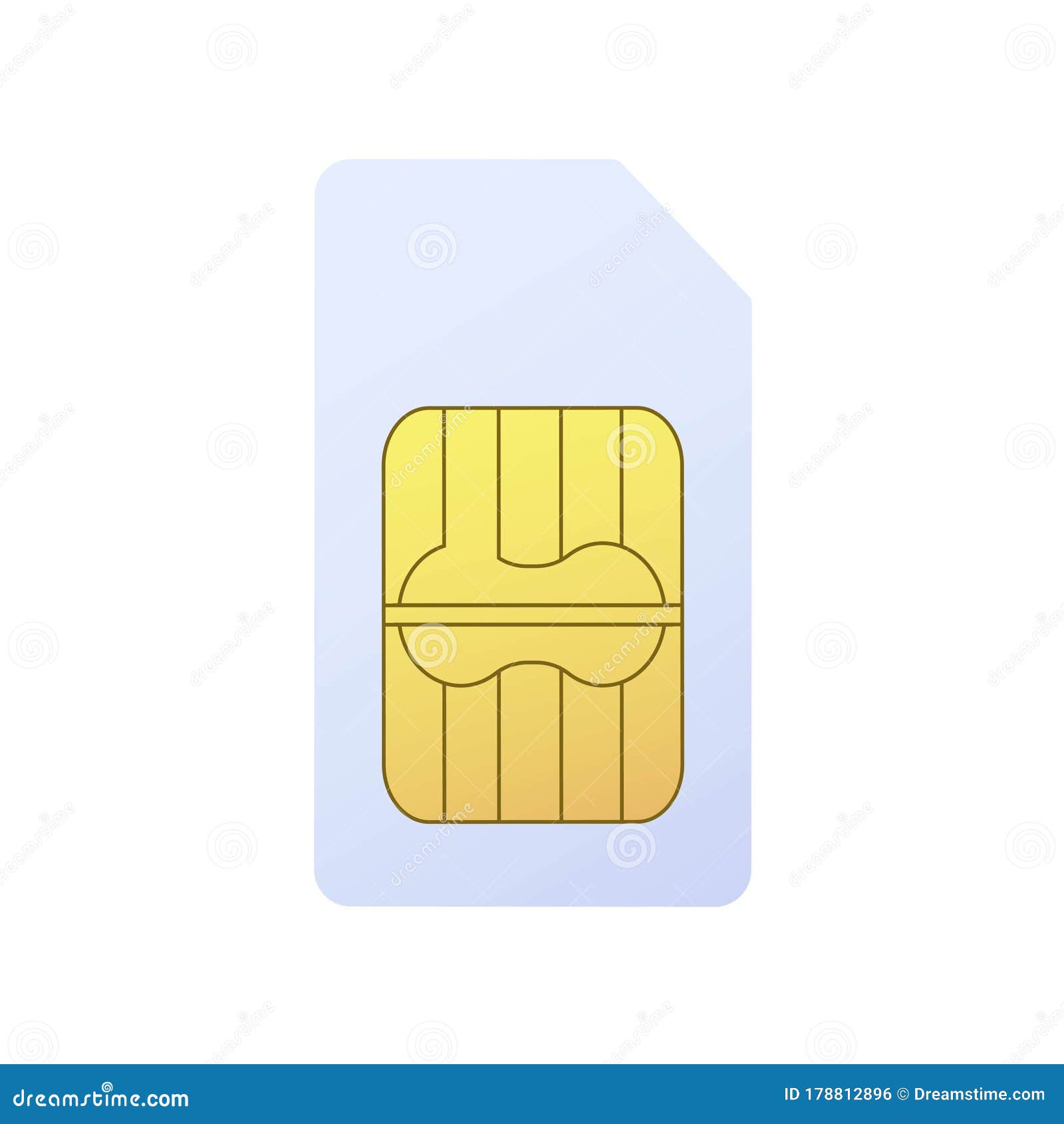 Sim Card on White Background. Vector Illustration in Trendy Flat Style ...