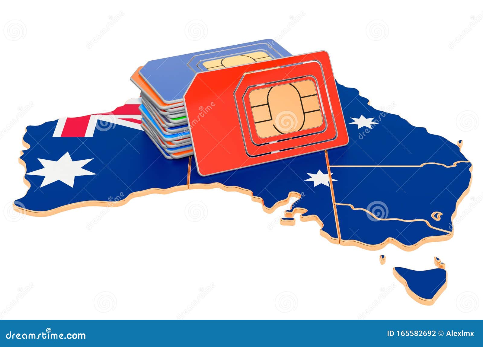 Sim Cards on the Australian Map. Mobile Communications, Roaming in ...