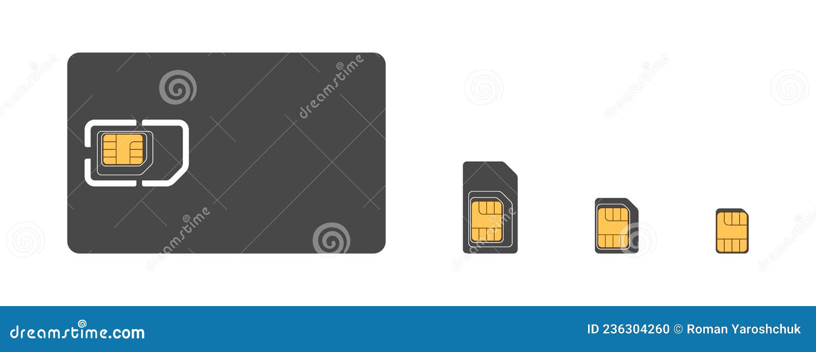 SIM Cards. SIM Card Icons for Mobile. Types of SIM Cards, Mini, Micro ...