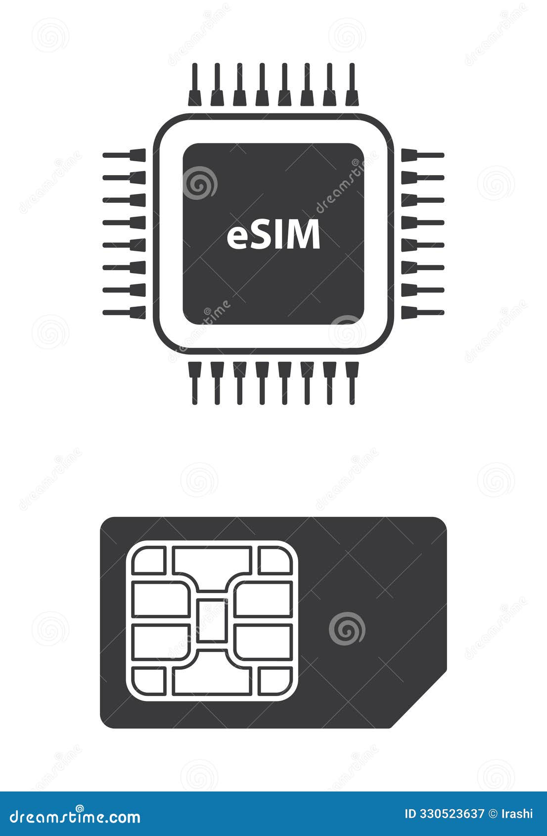 Sim embedded card stock vector. Illustration of digital - 330523637