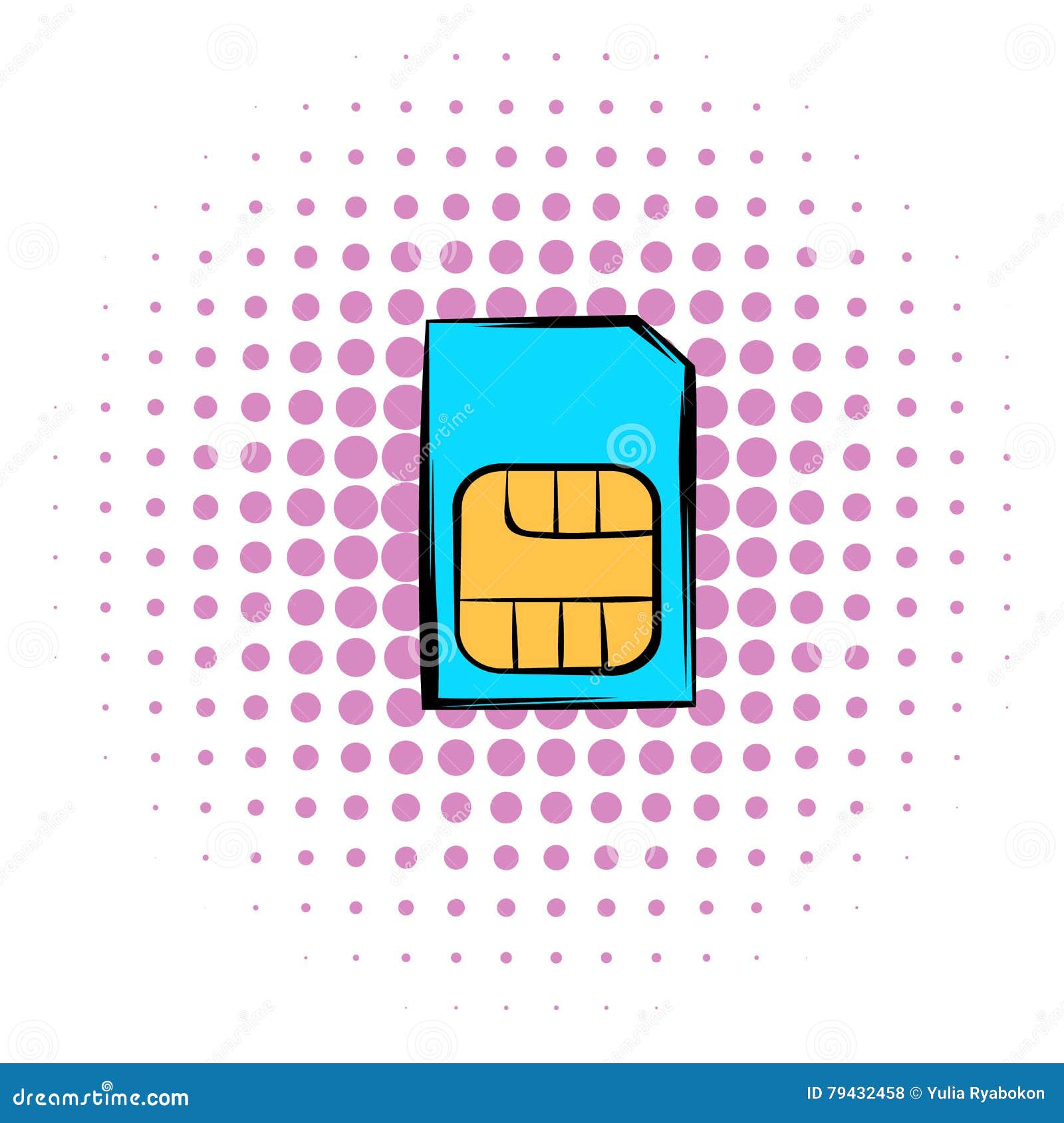 SIM-Karten-Ikone, Comicsart Vektor Abbildung - Illustration von zubehör ...