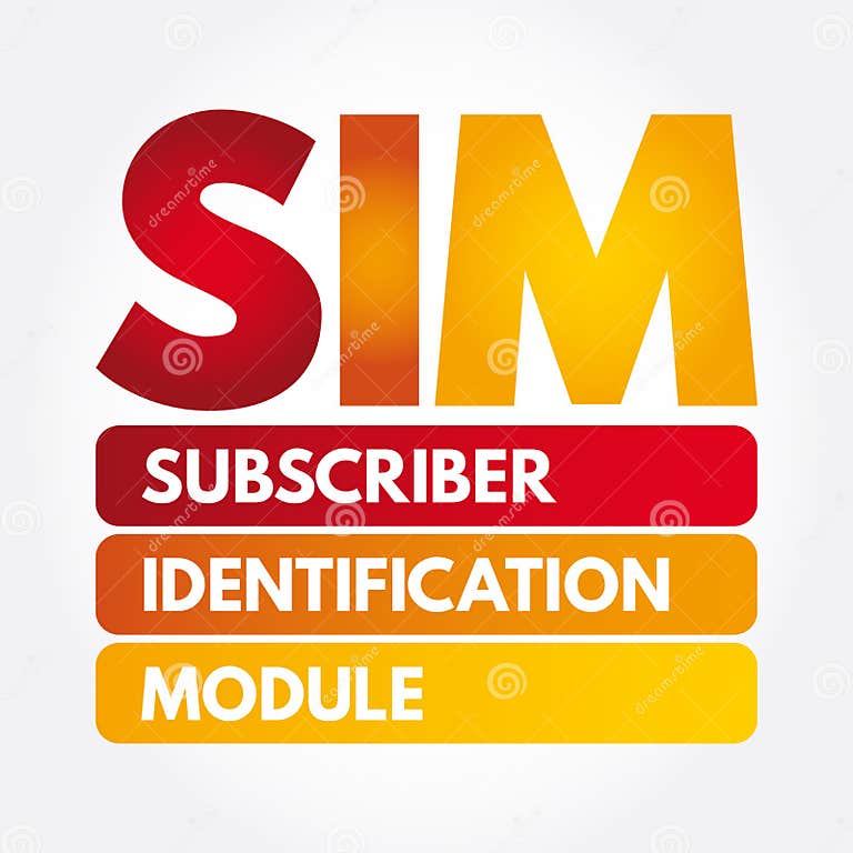 SIM - Subscriber Identification Module Acronym Stock Illustration ...