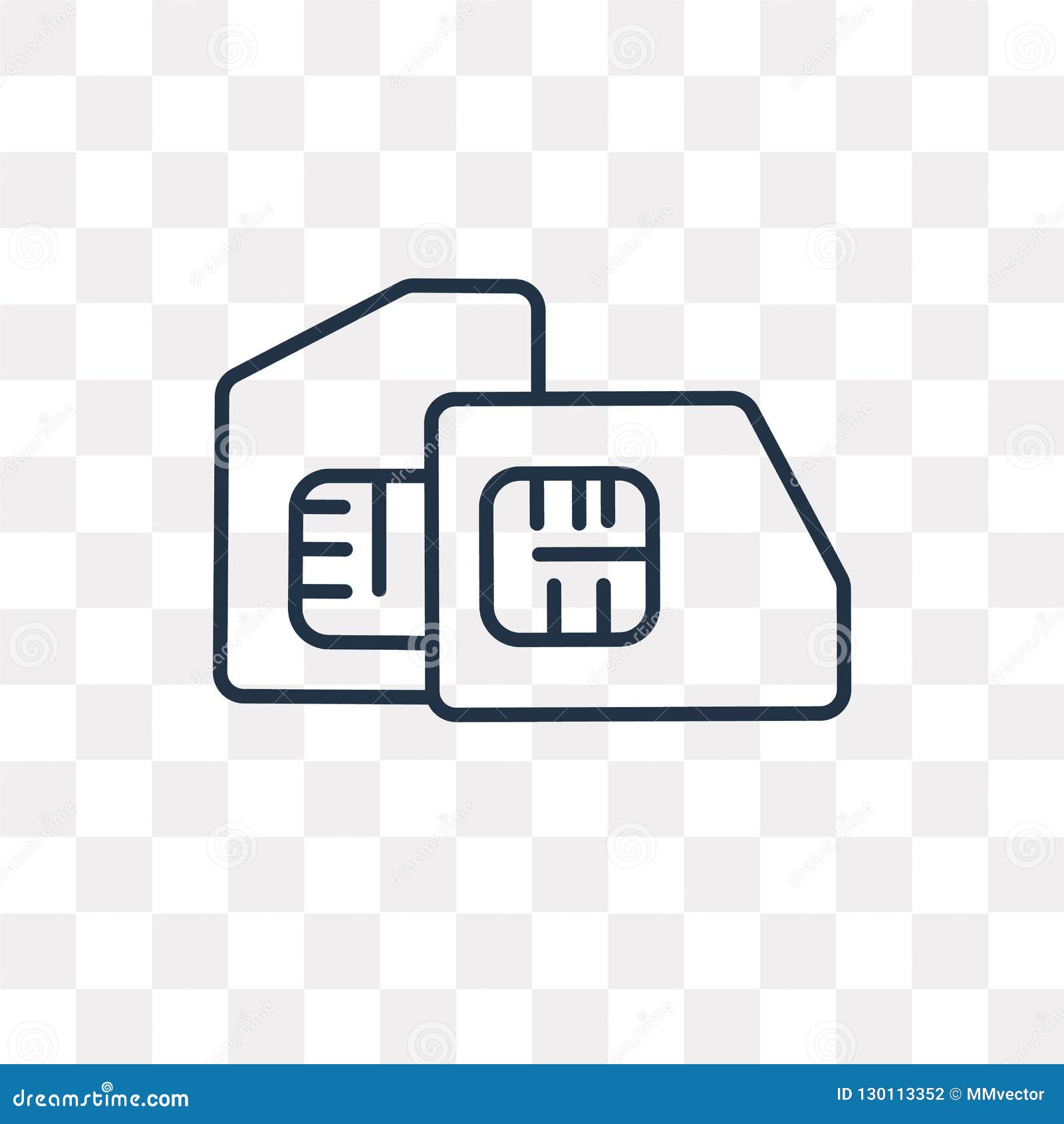 Sim Vector Icon Isolated on Transparent Background, Linear Sim T Stock ...