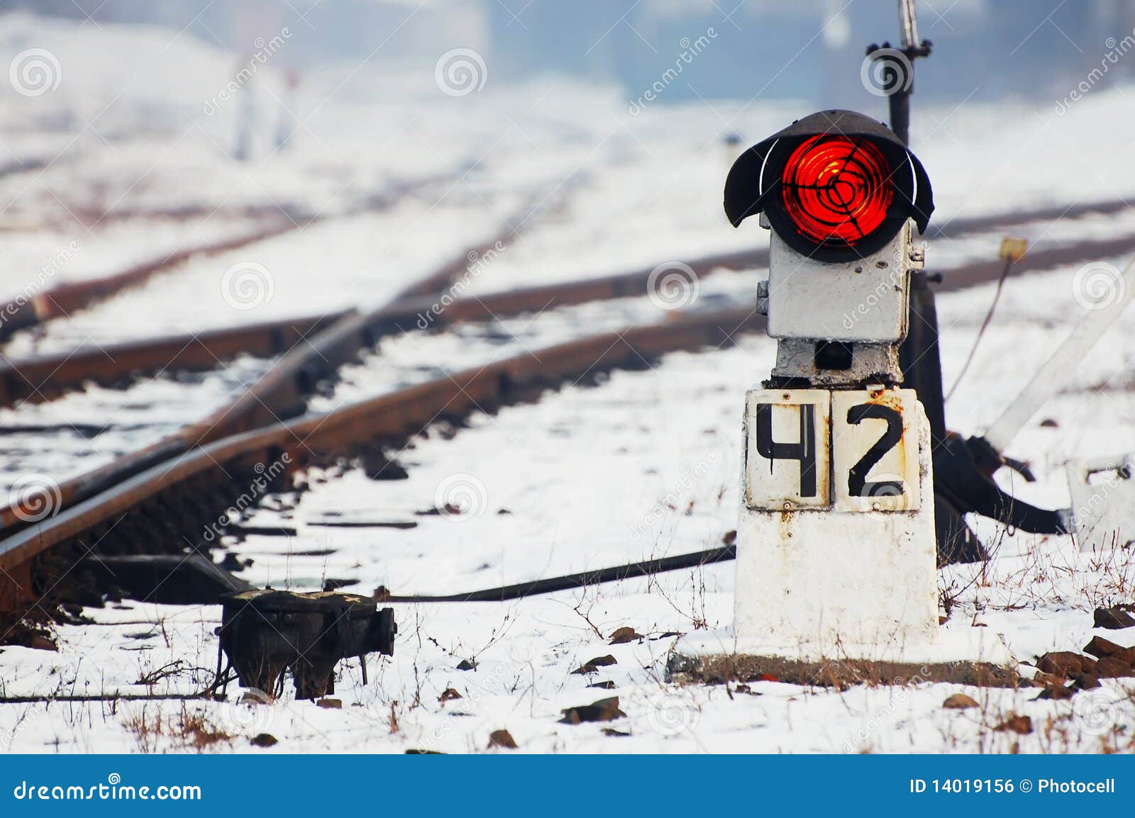 Simafor at the entrance. stock photo. Image of station - 14019156