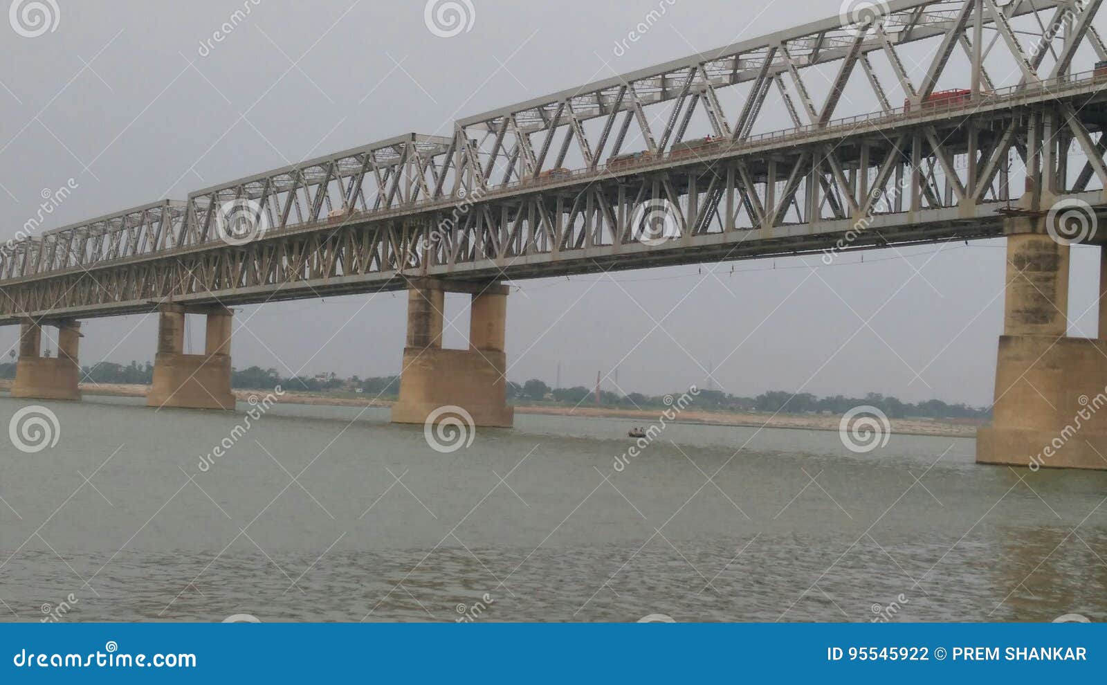 Simaria Bridge in Bihar and Gangas River Stock Photo - Image of river ...