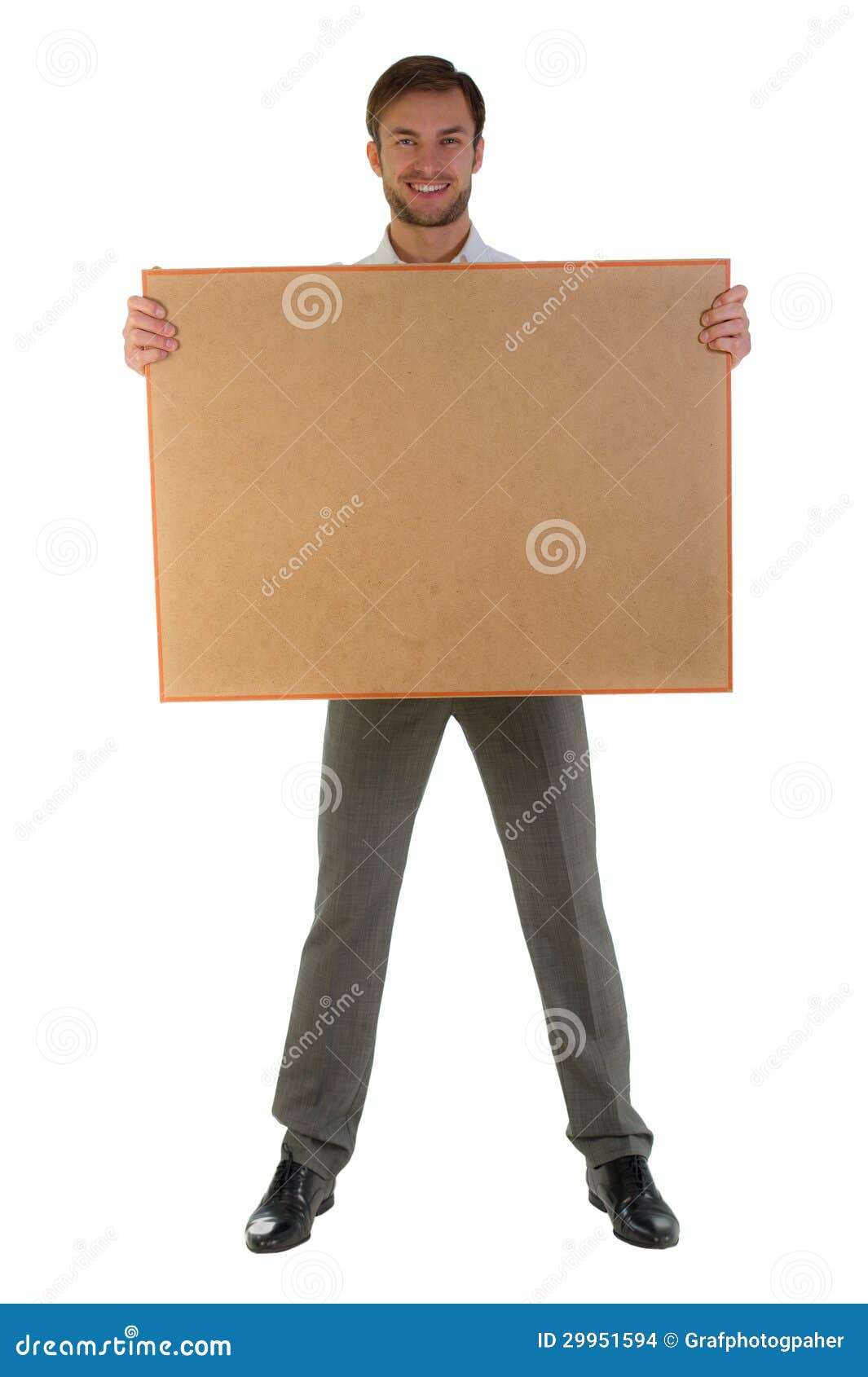 Businessman with a board stock photo. Image of placard - 29951594