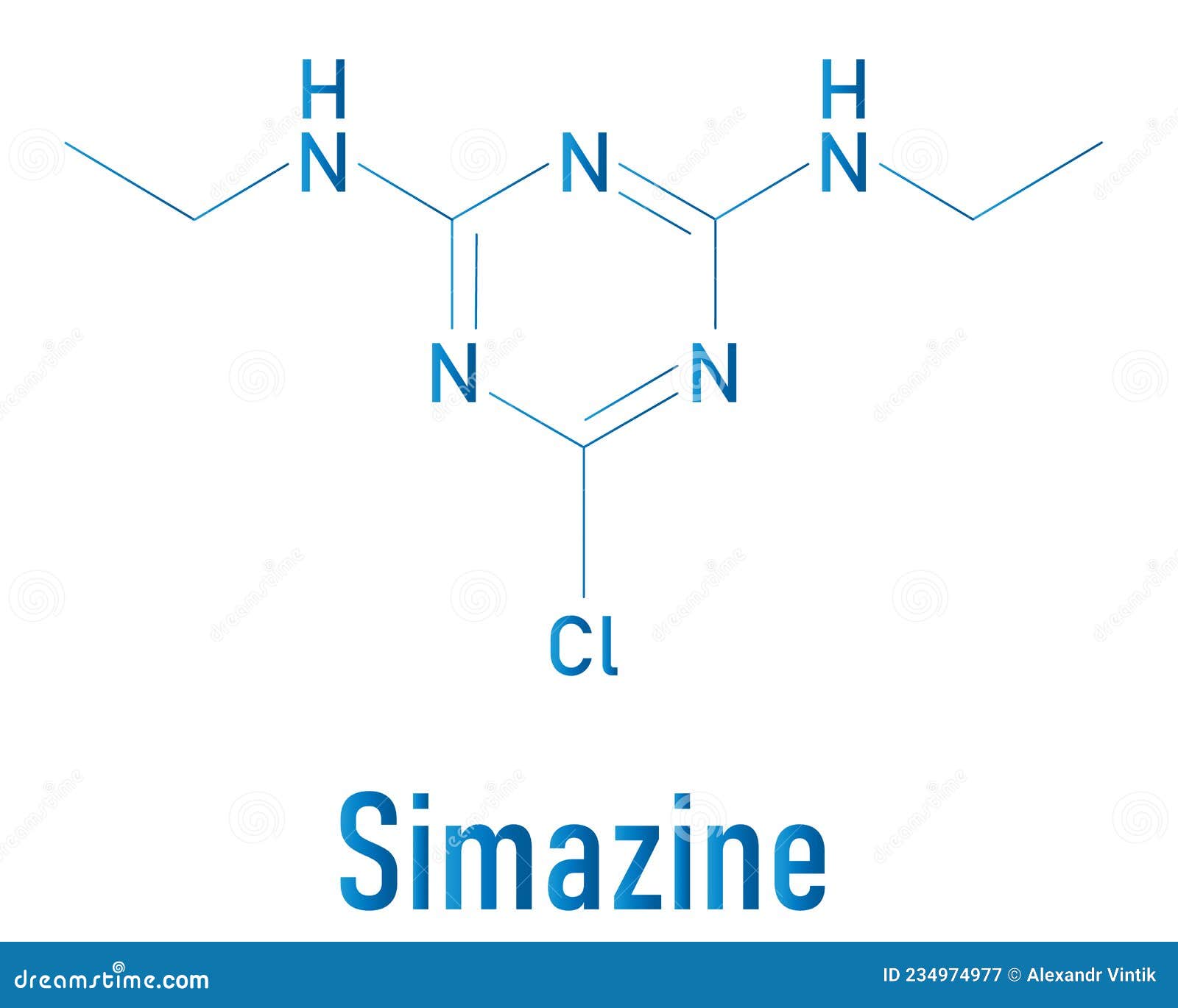Simazine Herbicide Molecule. Skeletal Formula Stock Vector ...