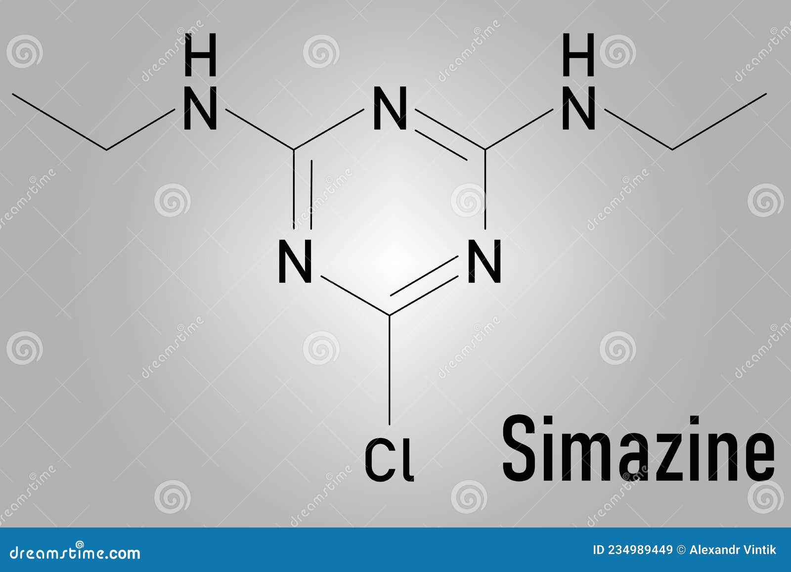 Simazine Herbicide Molecule. Skeletal Formula Stock Vector ...