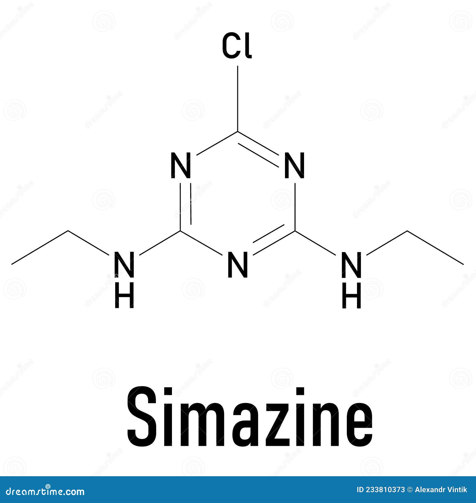 Simazine Herbicide Molecule. Skeletal Formula Stock Vector ...